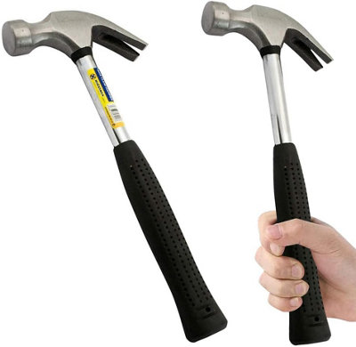 Hammer Metal Shaft Claw Non Slip Rubber Grip Curved Nail Steel Head Diy ...
