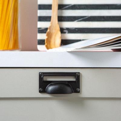 Hammer & Tongs Filing Cabinet Drawer Pull with Card Frame - W100mm x ...