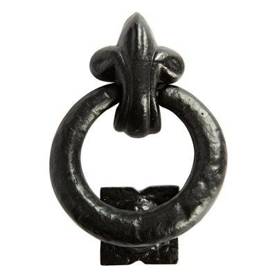 Hammer & Tongs Fleur De Lis Door Knocker - H140mm - Black