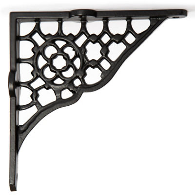 Hammer & Tongs Honeycomb Iron Shelf Bracket - D155mm - Black - Pack of 2