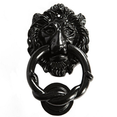 Hammer & Tongs Lion Head Door Knocker - H150mm - Black