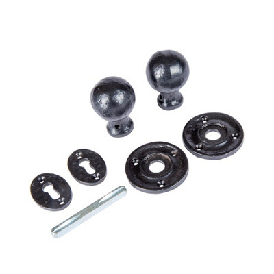 Hammer & Tongs Round Rim & Mortice Door Knob - W60mm - Black