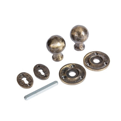 Hammer & Tongs Round Rim & Mortice Door Knob - W60mm - Brass