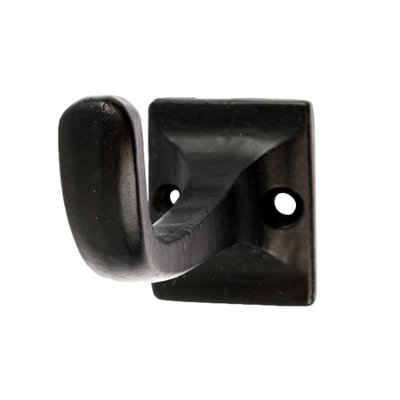 Hammer & Tongs Square Back Curved Hook - W30mm x H45mm - Black