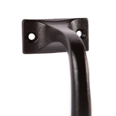 Hammer & Tongs Wrought Iron Handrail Bracket - D75mm x H85mm - Black