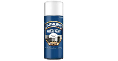 Hammerite Smooth Direct To Rust Metal Paint White Spray 400ml