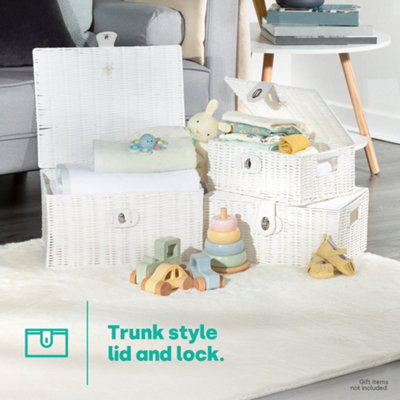 HAMPER BASKETS SET OF 3 - WHITE
