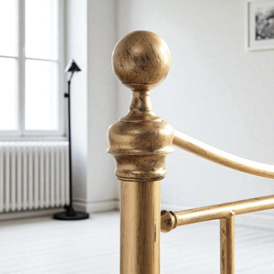 Hampstead Traditional Antique Brass Effect Single Metal Bed Frame