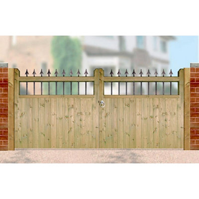 HAMPTO Wooden Driveway Garden Gates 3600mm Wide x 1200mm High HAD34