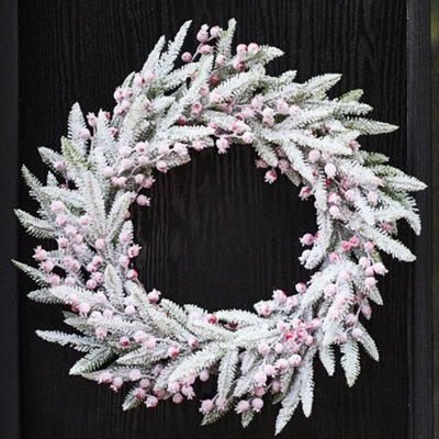 Hampton Frosted Berries Xmas Door Decoration Winter Autumn Wreath ...