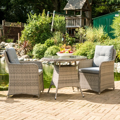 Hampton Rattan 2 Seat Bistro Set in Champagne