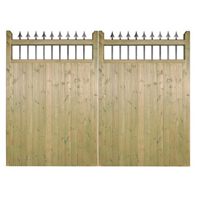 Hampton Tall Double Driveway Garden Gate - Pressure Treated ...