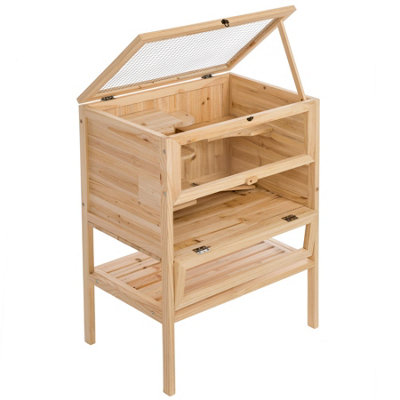 Hamster Cage Binki - wooden with 4 floors, ramp, storage shelf, 60 x 40 ...