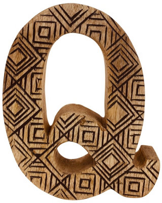 Hand Carved Wooden Geometric Letter Q | DIY at B&Q