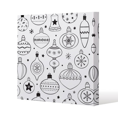 Hand drawn christmas decorations (canvas) / 77 x 77 x 4cm