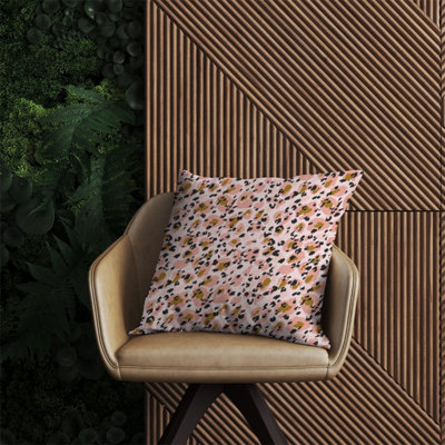 Hand Drawn Pink Leopard Print Outdoor Cushion 60cm x 60cm