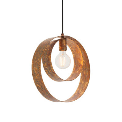 Hand Finished Gold Patina Ceiling Pendant Light - Dark Bronze Metalwork ...