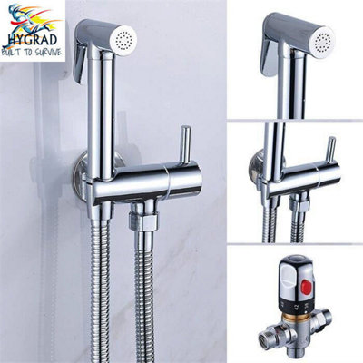 Hand Held Bathroom Bidet Spray Kit With Thermostatic Temperature Mixer ...