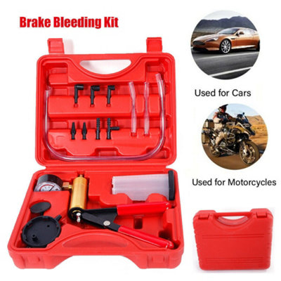 Hand Held Vacuum Pump Brake Bleeder & Tester Kit for Car & Motorbike DIY