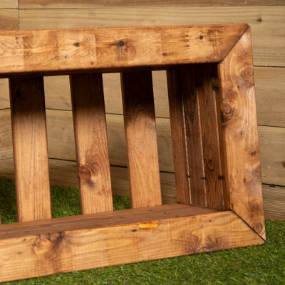 Hand Made 82cm x 40cm Rustic Wooden Medium Garden Trough / Flower Bed ...