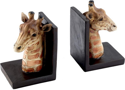 Hand Painted Giraffe Bookends - Home Decoration Ornament for Shelves ...