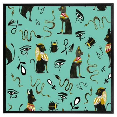 Hand painting abstract, ancient egypt horus eye signs (Picutre Frame ...