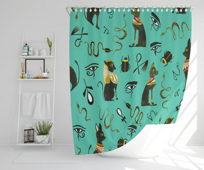 Hand Painting Abstract, Ancient Egypt Horus Eye Signs (Shower Curtain ...