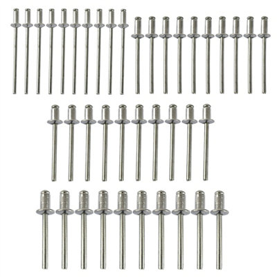 Hand Riveter Gun Pop Pot Rivet 2.4 / 3.2 / 4.0 / 4.8mm Heads and 40 ...