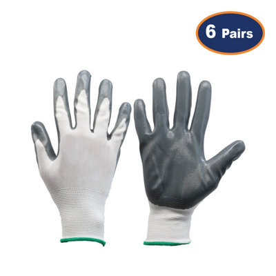 Hand Safety Work Gloves Cut Resistant Nitrile Flexi Grip XL Size Grey ...