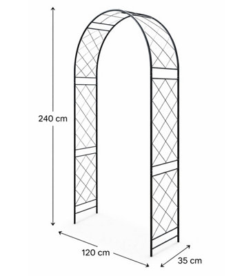 Handa Garden Arch Climbing Plant Arbour (H)240cm (W)120cm (D)36cm