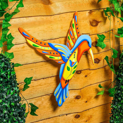 Handcrafted Metal Hummingbird Wall Art - 16.5 Inch Talavera Style ...