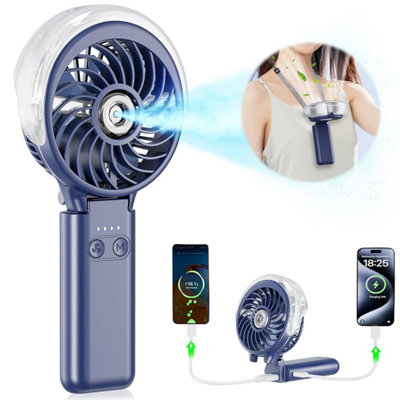 HandFan 5200 mAh Handheld Misting Fan with Portable Charger, 34 ml ...
