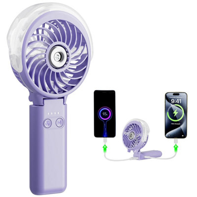 HandFan 5200 mAh Handheld Misting Fan with Portable Charger, 34 ml ...