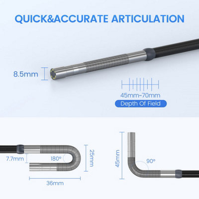 Handheld Articulating Endoscope Inspection Camera with 4.5 inch IPS LCD ...