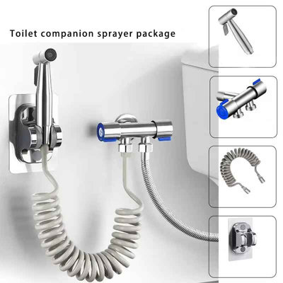 Handheld Bidet Sprayer Set, Stainless Steel Toilet Spray Gun, Shower ...