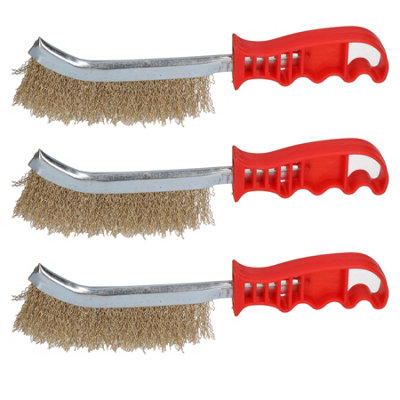 Handheld Wire Brush Rust Removal Remover Cleaning Hand Brushes 3 Pack