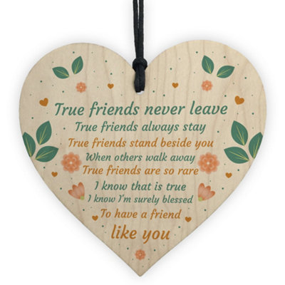 Handmade Friendship Gift Hanging Heart Best Friend Sign Motivational ...