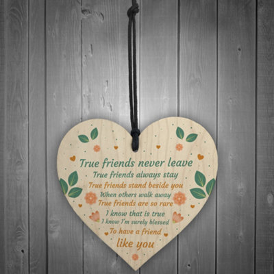 Handmade Friendship Gift Hanging Heart Best Friend Sign Motivational ...