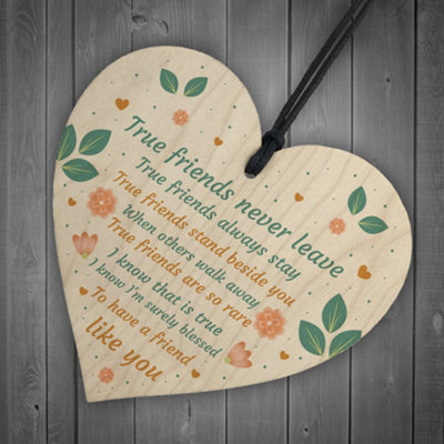 Handmade Friendship Gift Hanging Heart Best Friend Sign Motivational ...
