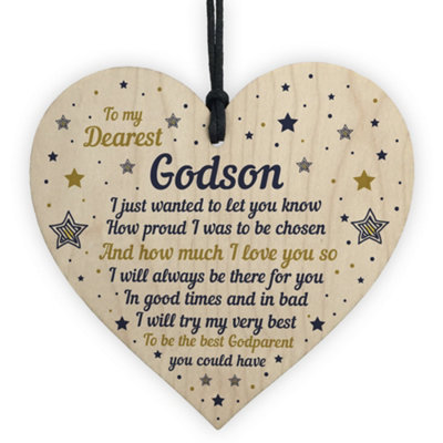 Handmade Godson Gift Wooden Heart Goddaughter Birthday Gift From ...