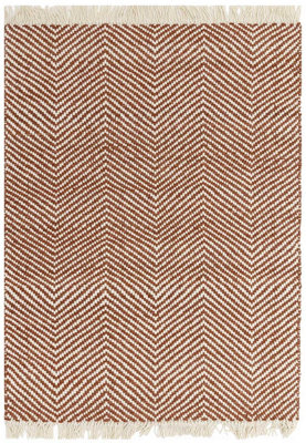 Handmade Kilim Modern Rust Geometric Cotton Jute Rug for Living Room ...