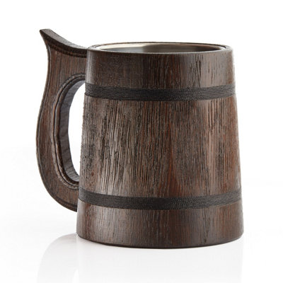 Handmade Large Oak Wooden Tankard Mug - Amazing Craftsmanship and ...