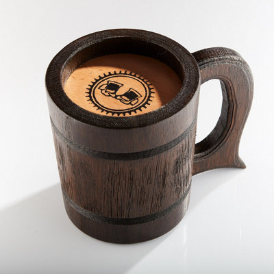 Handmade Large Oak Wooden Tankard Mug - Amazing Craftsmanship and ...