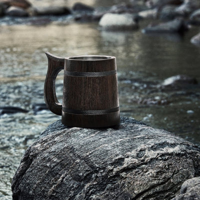 Handmade Large Oak Wooden Tankard Mug - Amazing Craftsmanship and ...