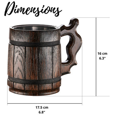 Buy Handmade Large Oak Wooden Tankard Mug - Amazing Craftsmanship ...