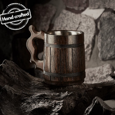 Buy Handmade Large Oak Wooden Tankard Mug - Amazing Craftsmanship ...