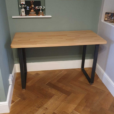 Handmade Staved Oak Office Desk - Onyx