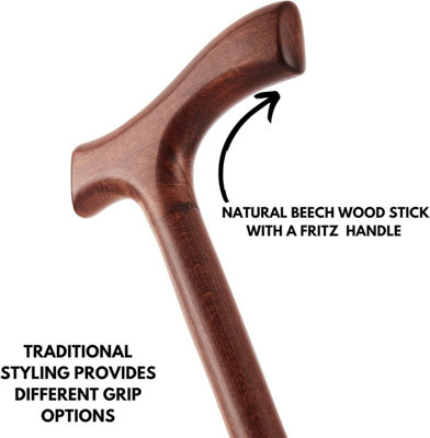 Handmade Wood Cane (93cm) Height - Wooden Walking Sticks For Men With ...