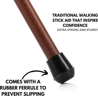 Handmade Wood Cane (93cm) Height - Wooden Walking Sticks For Men With ...