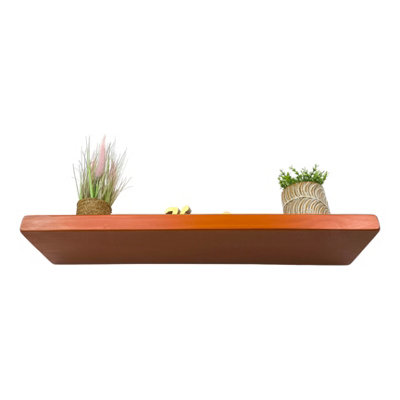 Handmade Wooden Rustic Floating Shelf 145mm Copper Length of 100cm